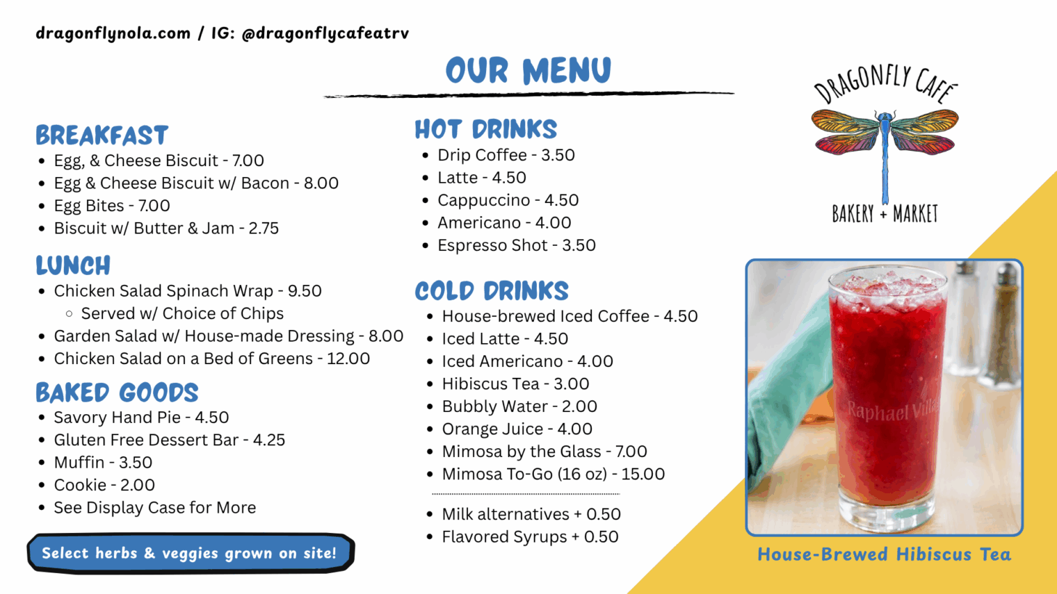 Our Menu - Dragonfly Café - Breakfast, Lunch, and More!